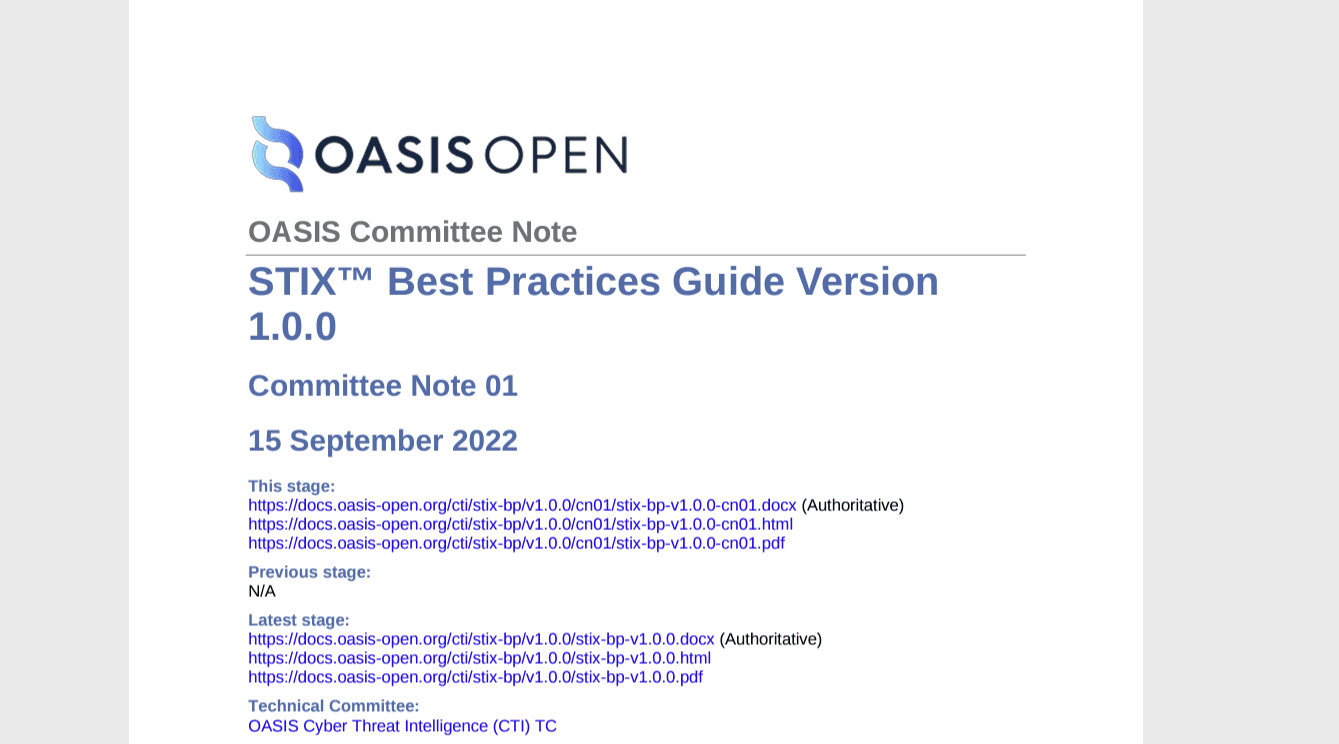 STIX2.1 Best Practices - CTIN
